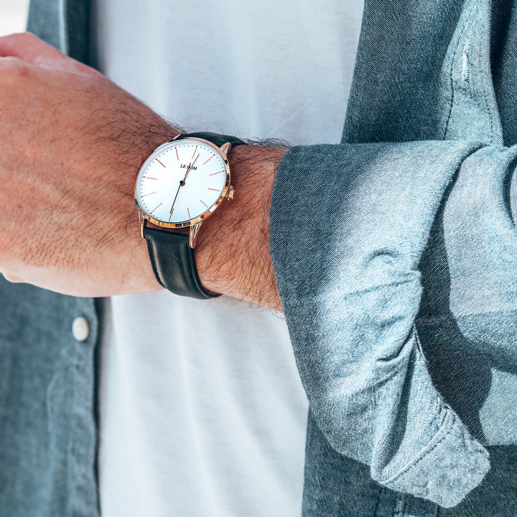 Ρολόι LE DOM Classic Black Leather Strap LD1001-14 – Glikofridis Jewellery